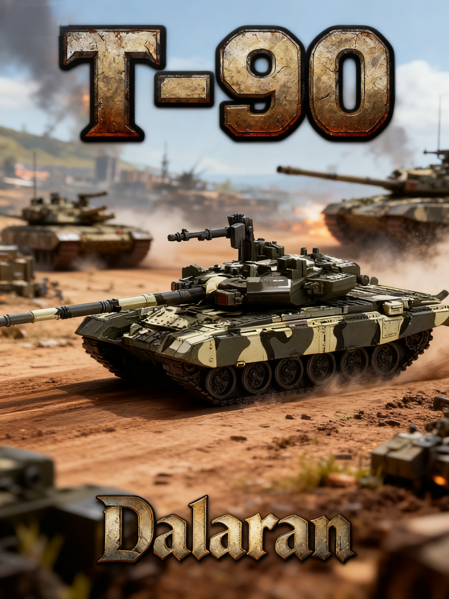 Танк Т-90 Владимир (Россия) 1:48 - Сборная модель без клея и окраски детальная Dalaran