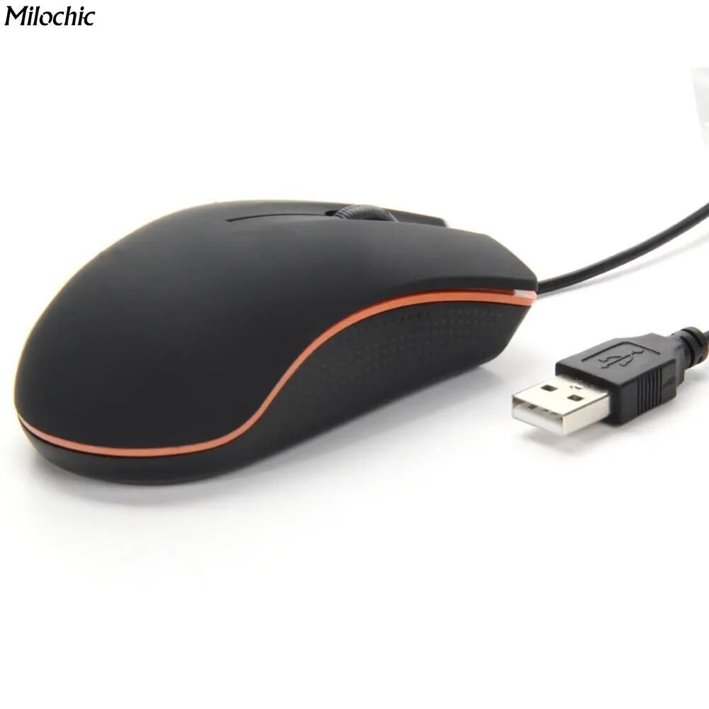 Milochic Мышь проводная Проводная мышь Lenovo M20USB, 3 кнопки, эргономичная, черный