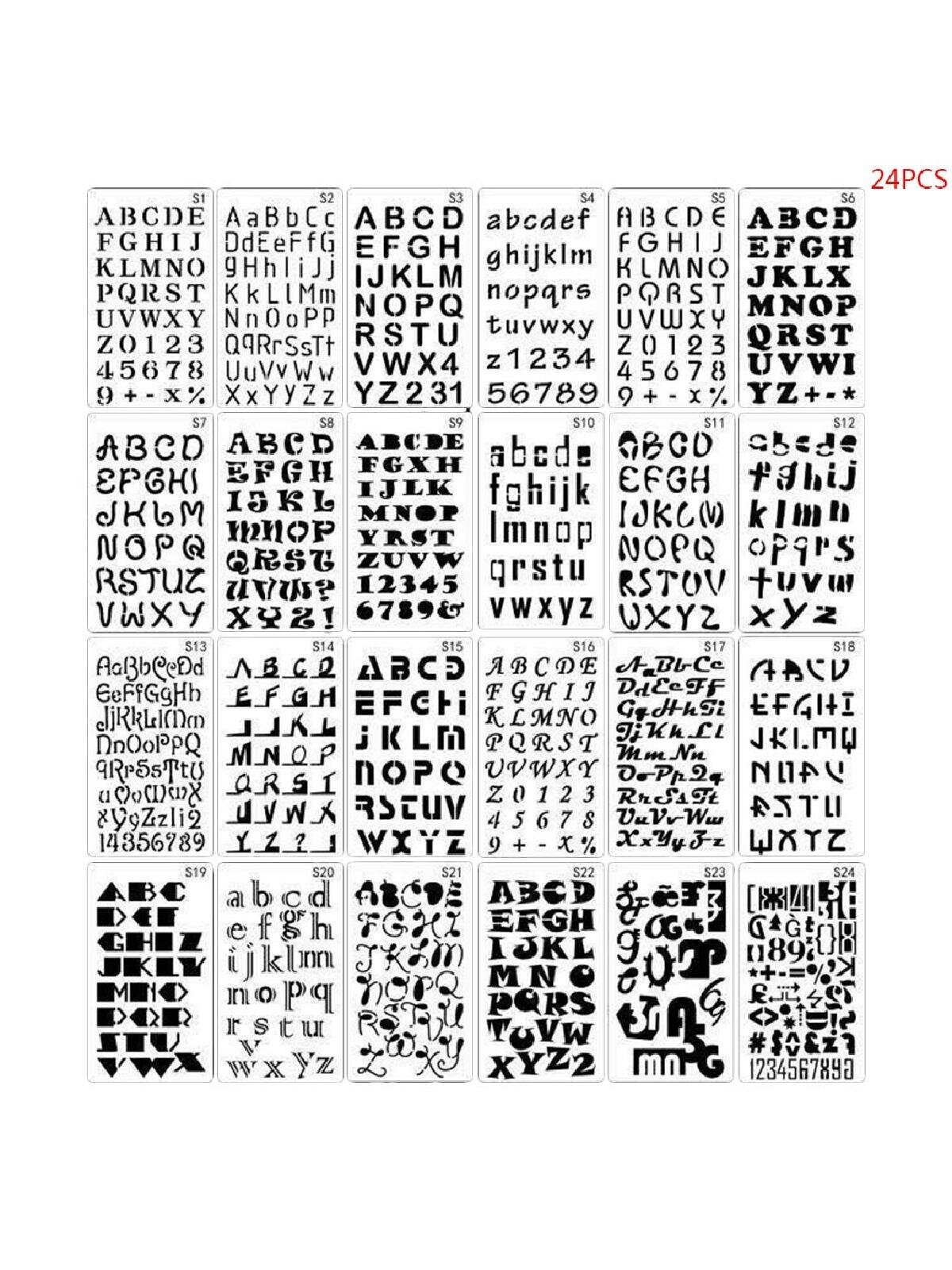 1 набор из 24 листов, шаблон для рисования английским алфавитом