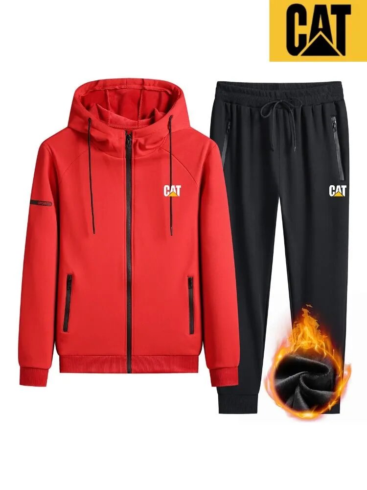 Комплект одежды Caterpillar Спортивный костюм с капюшоном -худи и брюки/трехслойный комплект, для тренировок, отдыха и улицы, size 46-58