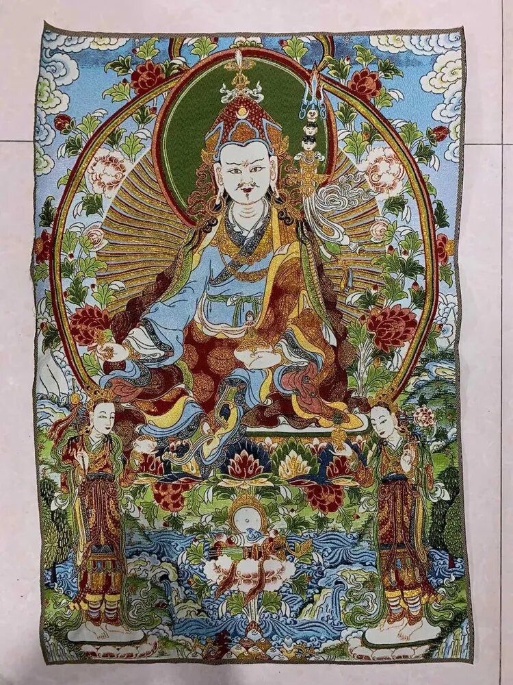 Тханка Буддийская "Падмасамбхава" 60*90см вышивка ткань картина