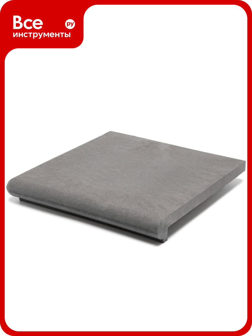 Ступень угловая полимерпесчаная weeco Флоренция 355х355х23мм, цвет серый, 4шт ФУС4