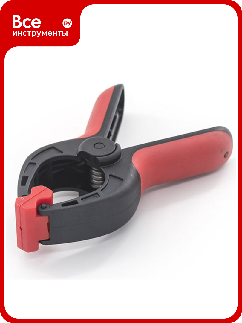 Клещеобразная струбцина РемоКолор пластиковый корпус, усиленная пружина, длина 3/75 мм, зев