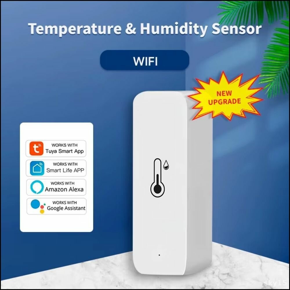 Современный WiFiмонитор температуры и влажности премиум для умного дома, совместимый с Alexa, Google Home и Tuya Smart Life