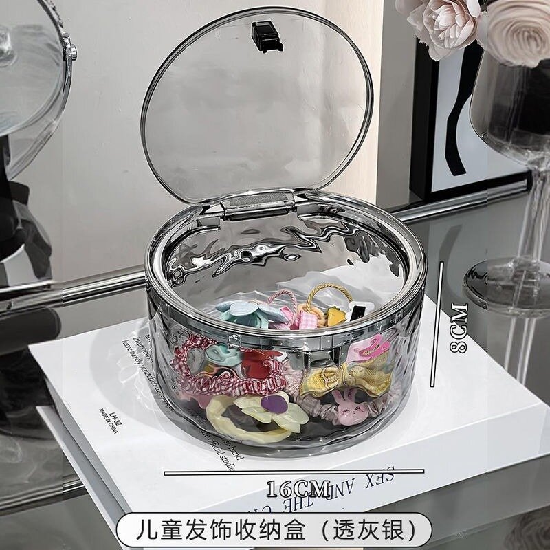 Детская коробка для хранения с водяными волнами, настольная корзина для хранения заколок для девочек, резинки для волос, заколки, эластичные ленты, прозрачная коробка для хранения аксессуаров для волос
