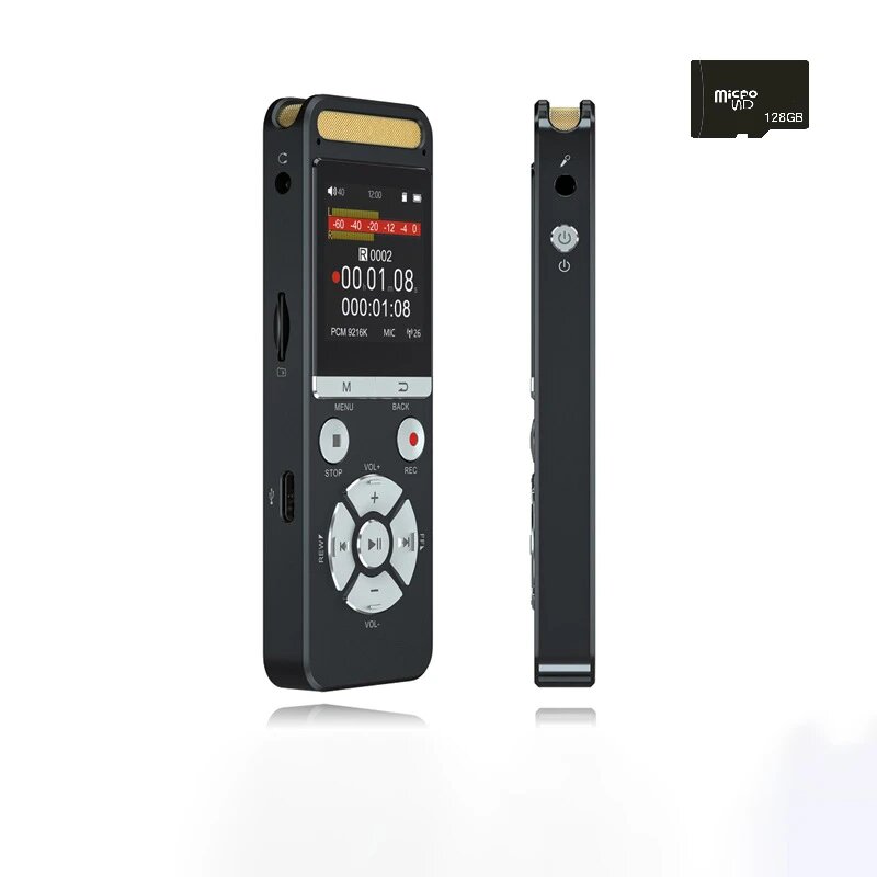 Профессиональный цифровой диктофон 9126Кбит/с add 128GB