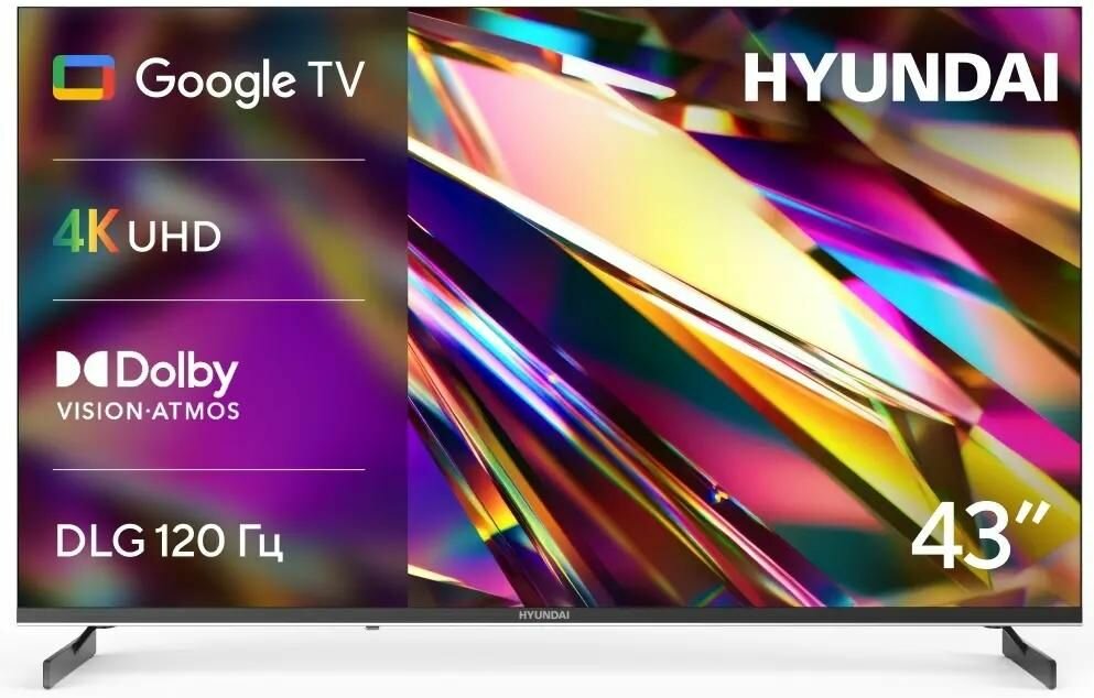 43" Телевизор Hyundai H-LED43BU7011 4K Ultra HD, черный, смарт ТВ, Google TV