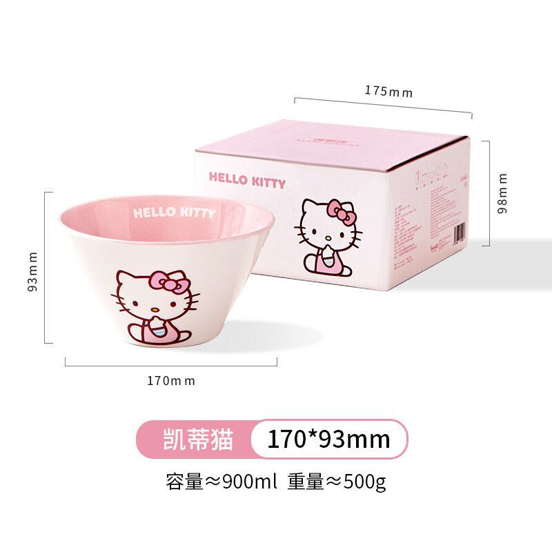Миска для рамена Sanrio для личного использования, домашняя керамическая миска для супа и лапши, набор посуды Douli, миска M, палочки для еды, мгновенные лапши