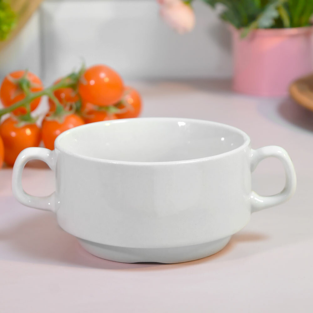 Чашка бульонная "tvist ivory" 300 мл, керамика, белая, серия horeca