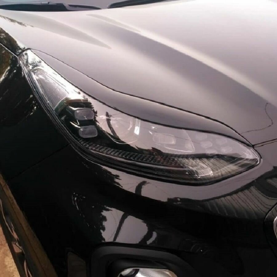 Ресницы накладки на передние фары для kia sportage 4 2016-2021 цвет: 1k АБС Пластик / спортаидж