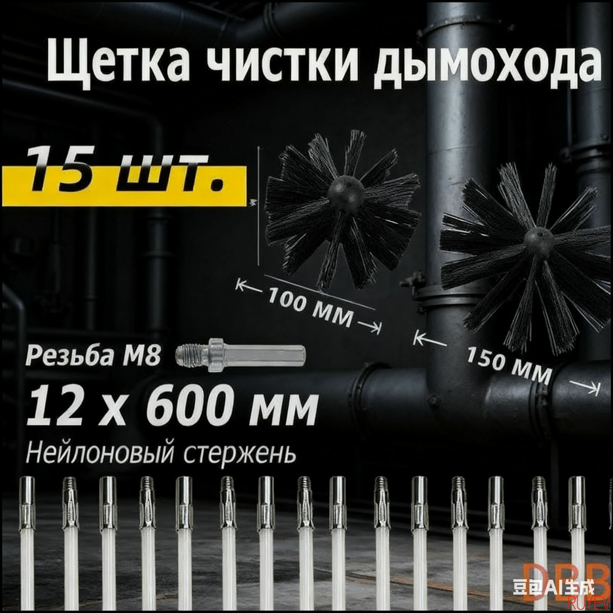 Ерш, щетка для чистки дымохода