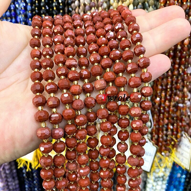 6x8 мм граненые счеты из натурального камня, обсидиан, лепидолит, кварцевые бусины-разделители для изготовления ювелирных изделий, браслеты «сделай сам», подвески, аксессуары