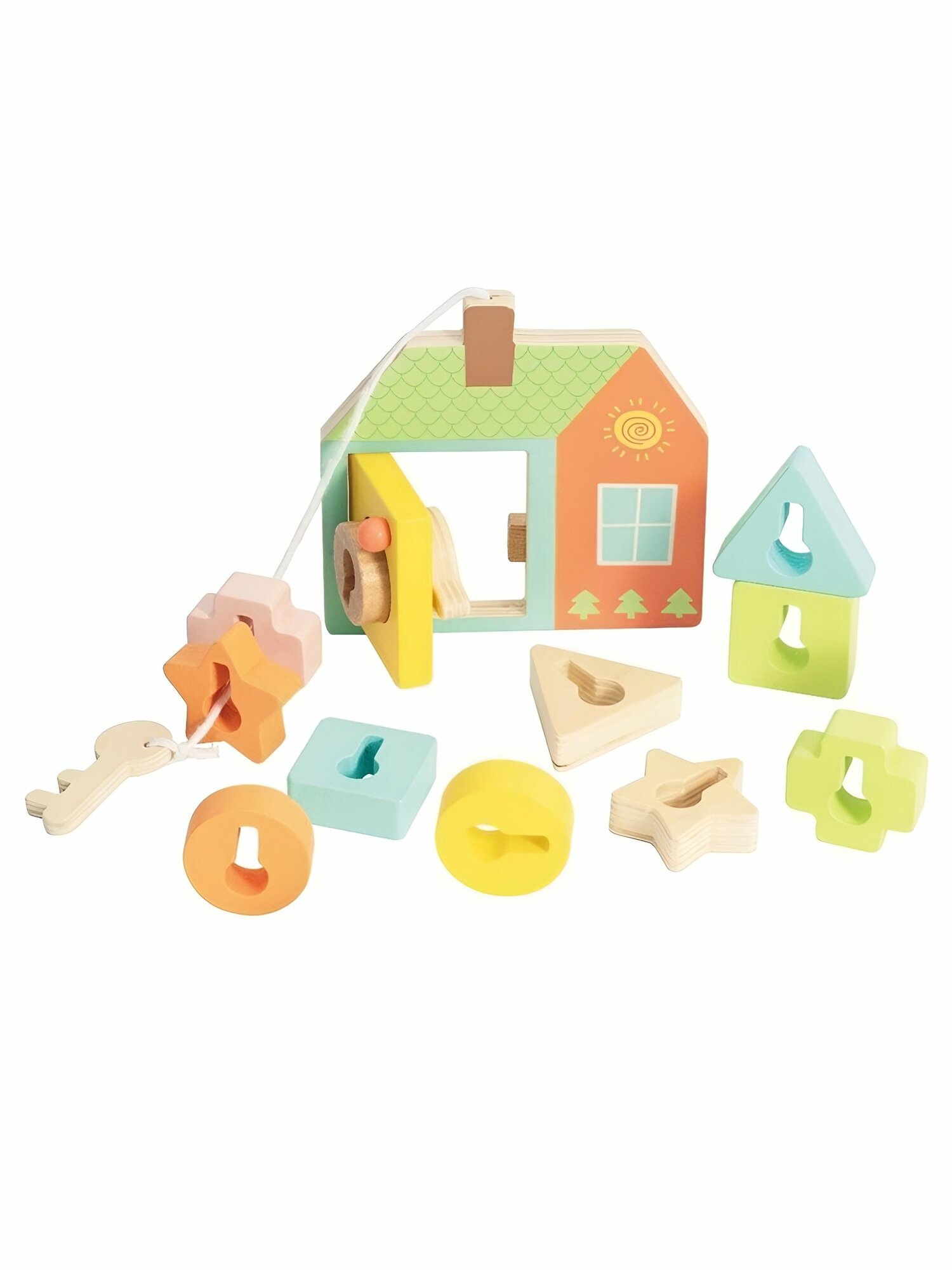 CLASSIC WORLD Cортер Домик с ключиками деревянная развивающая игрушка для детей от 6 месяцев