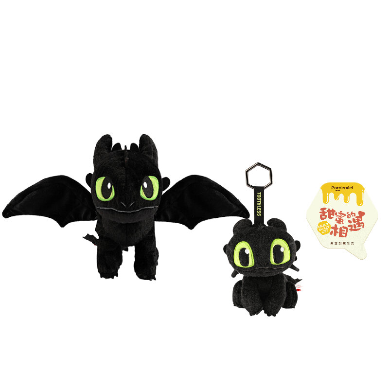 POTDEMIEL x Global Studios Беззубик Мастер Дракон Ночной Подвеска Черный Куклы Плюшевая кукла 11см 20см Длина тела