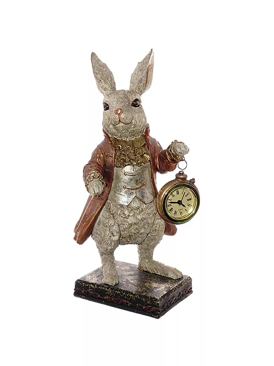 Фигурка декоративная с часами Кролик Remecoclub, 17x15x30 см