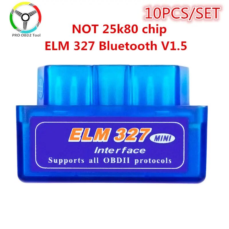 10шт. ELM327 Bluetooth V1.5 OBD2 сканер
