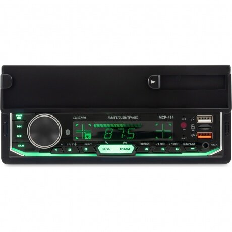Автомагнитола Digma MCP-414 1DIN 4x45Вт v5.0 USB 2.0 AUX 4 ПДУ