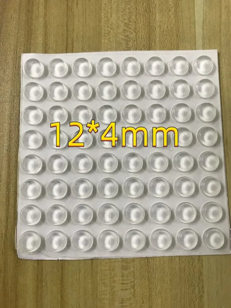 Самоклеящиеся пробки для дверей, прозрачные резиновые прокладки для мебели, задние 12x4mm 64pcs