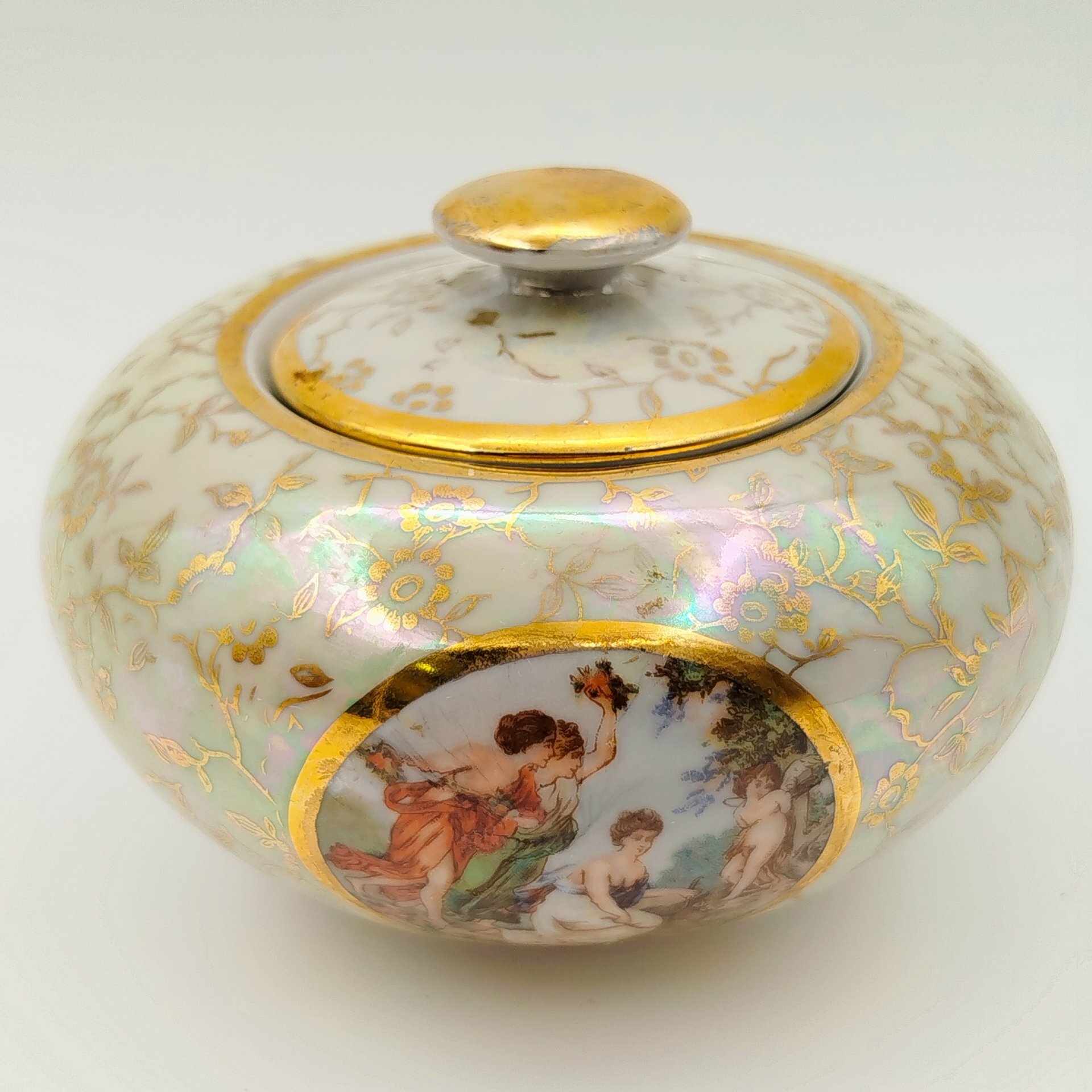 Сахарница из сервиза "Мадонна", Carl Alberti, фарфор, крытье, деколь, золочение