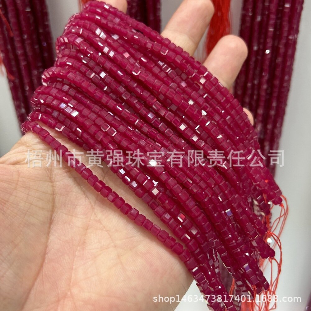 Лабораторно выращенные полупрозрачные рубиновые граненые бусины 3 мм, 3,5 мм, 4-6 мм, бусины в форме тыквы, свободные бусины для браслета.