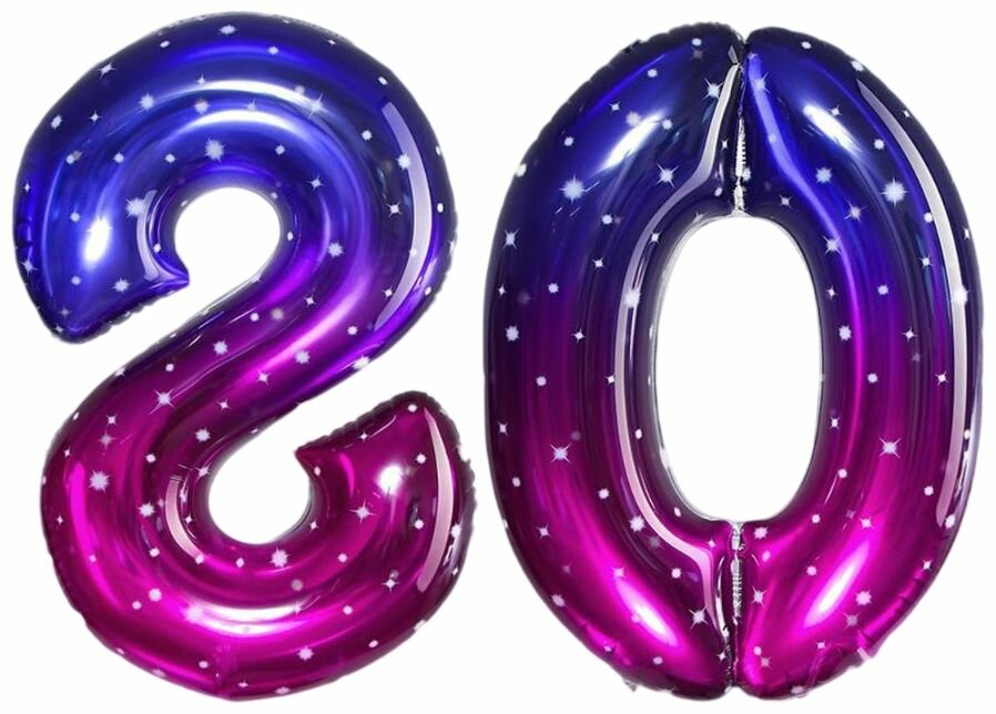 Гирлянда из воздушных шаров "Юбилей 80" 32", под воздух и гелий, надувной воздушный шарик из фольги, шар для фотозоны на праздник и день рождения, 2 цифры