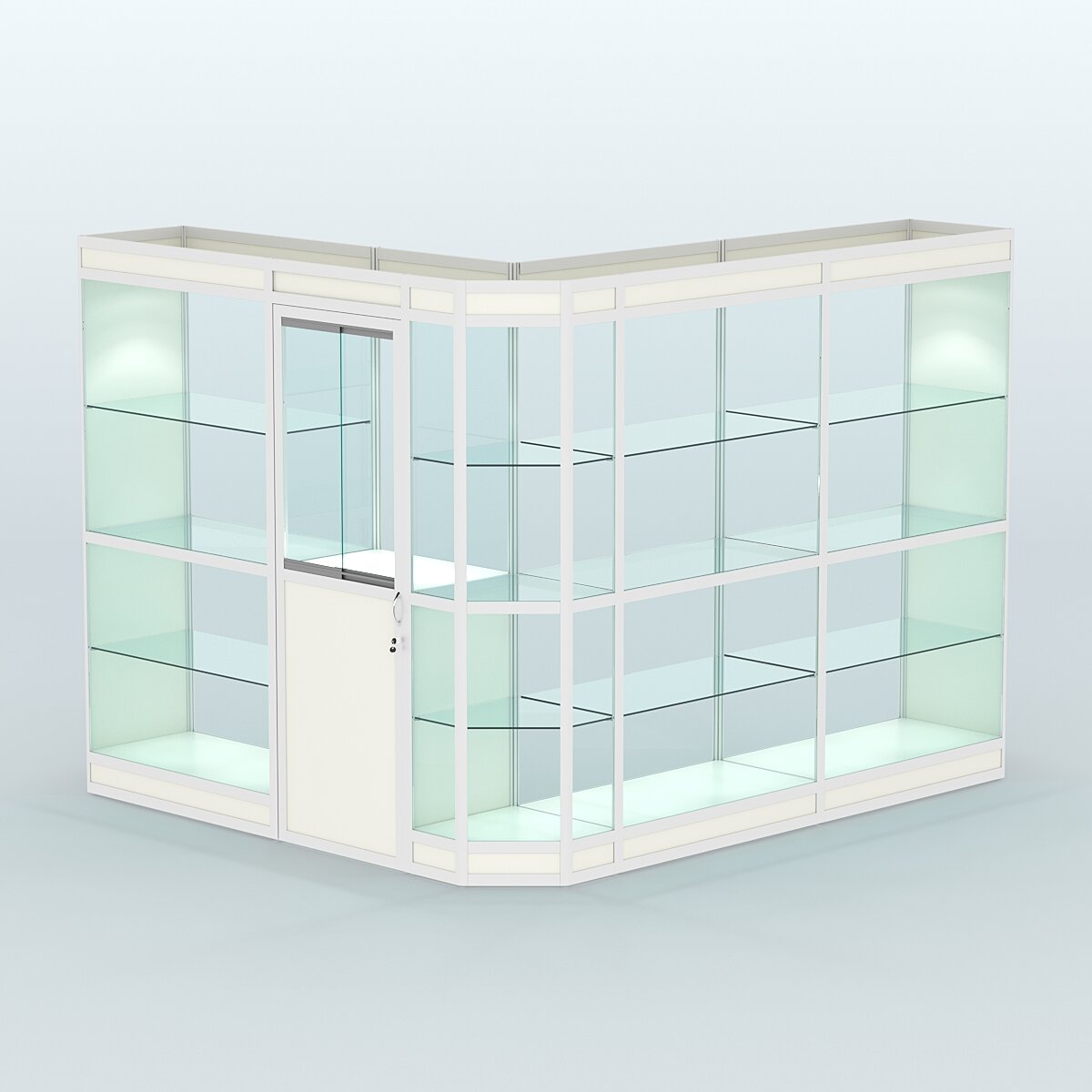 Павильон из профиля угловой №3в (5,5 кв. м), Белый