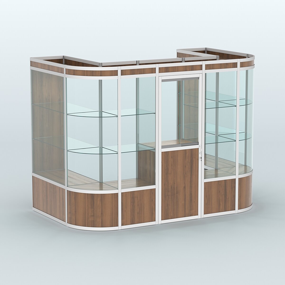 Павильон из профиля пристенный №4а (4,05 кв. м), Орех