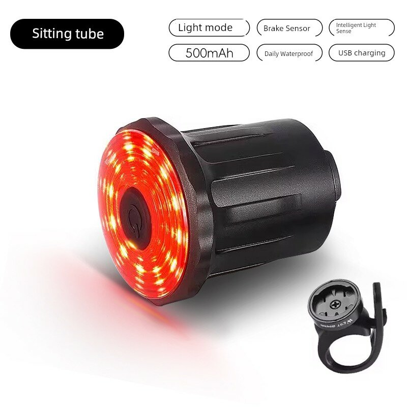 USB-зарядка задний велосипедный фонарь с датчиком тормоза, 7 режимов, IPX6 водонепроницаемость, компактный дизайн для
