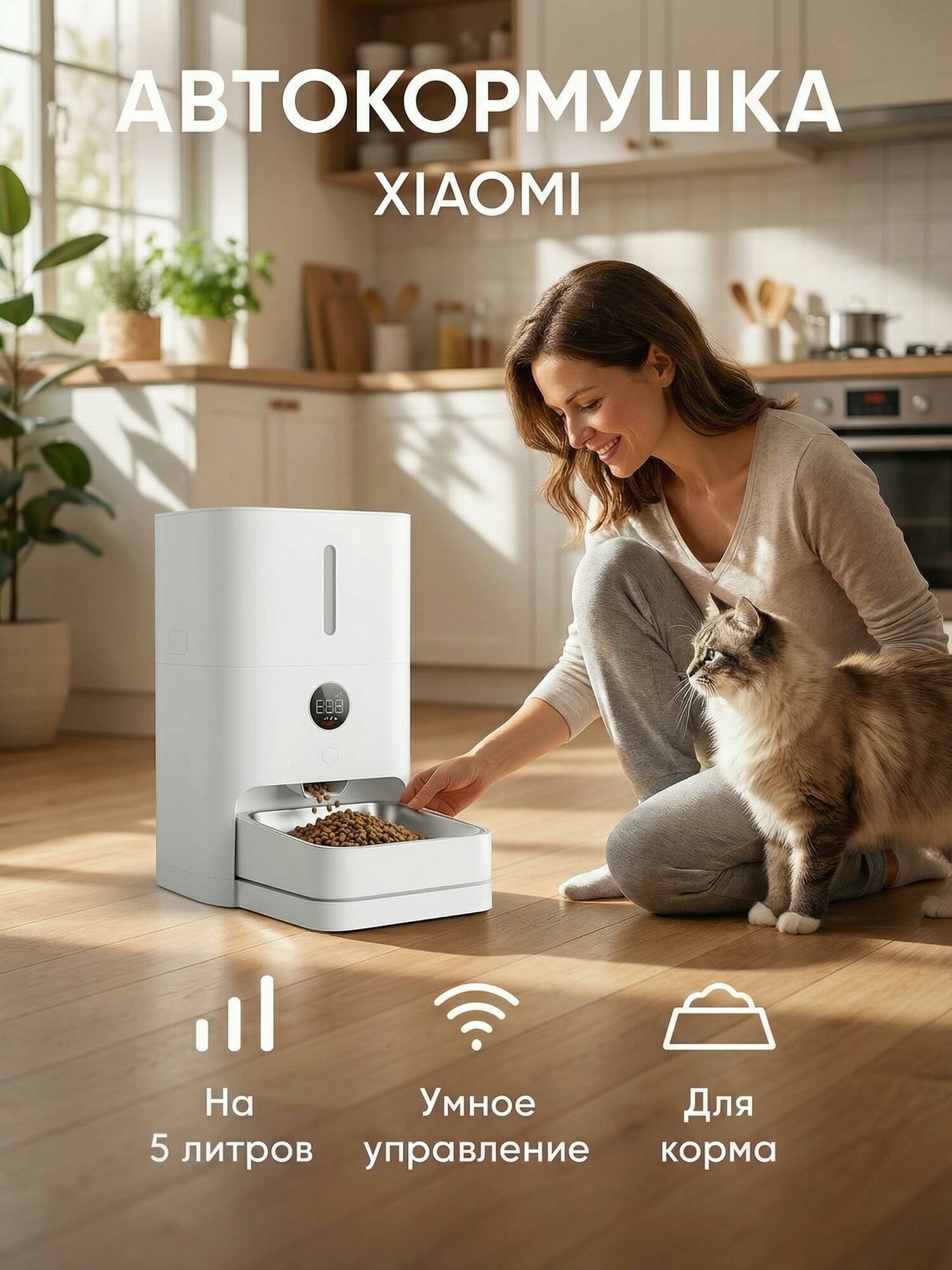Автокормушка для кошек и собак Xiaomi Mijia Smart Pet Feeder 2 (MJWSQ02)5L CN