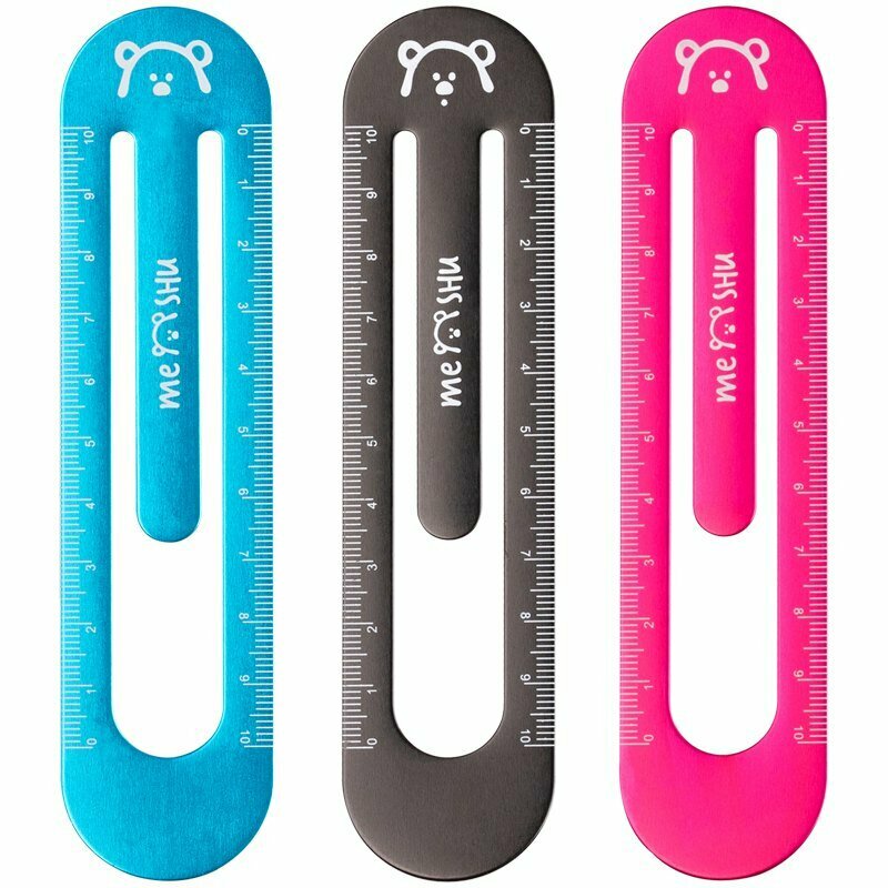 Линейка 10см металлическая, ассорти, европодвес, MESHU