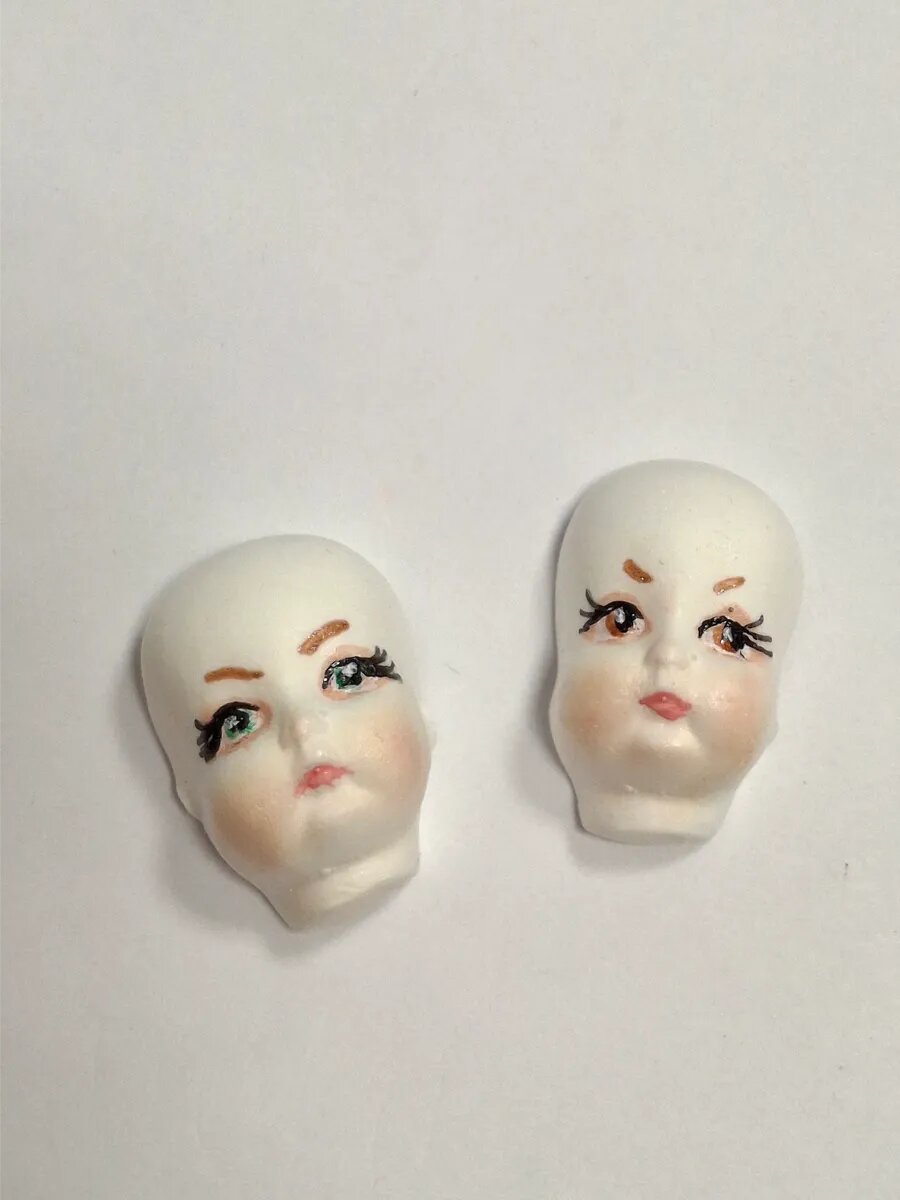 Набор раскрашенных лиц 2 шт для ватных игрушек