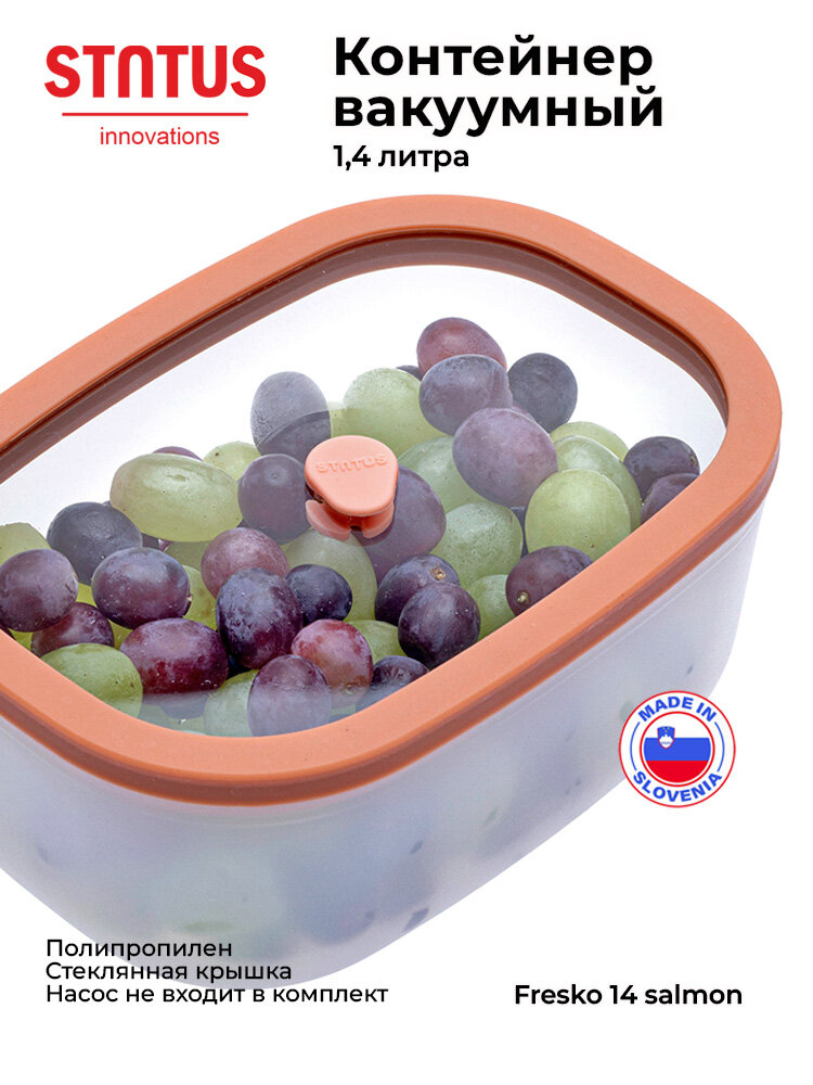 Контейнер для еды вакуумный Status Fresko 14 salmon
