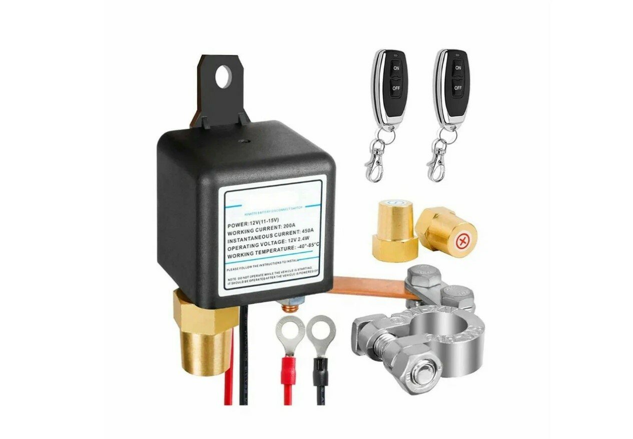 Универсальное реле переключателя батареи MyPads 12V 200A с беспроводным пультом дистанционного управления (2 пульта)