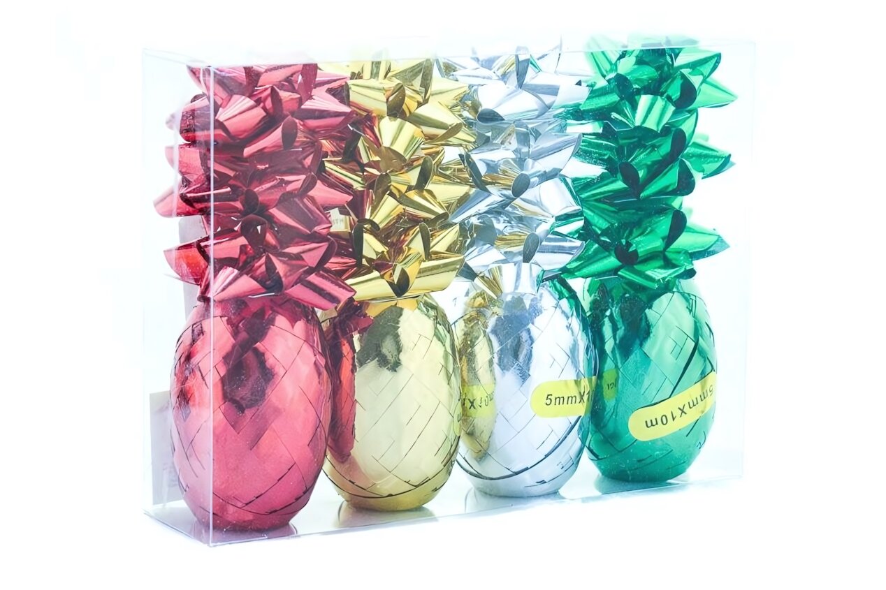 Бантики декоративные с лентами 5мм/10м, набор 16 шт, микс цветов