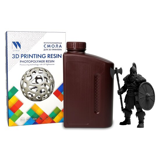 Фотополимерная смола NV Print NVPRINT Standard Resin Black для 3D печати, 1 кг/бут