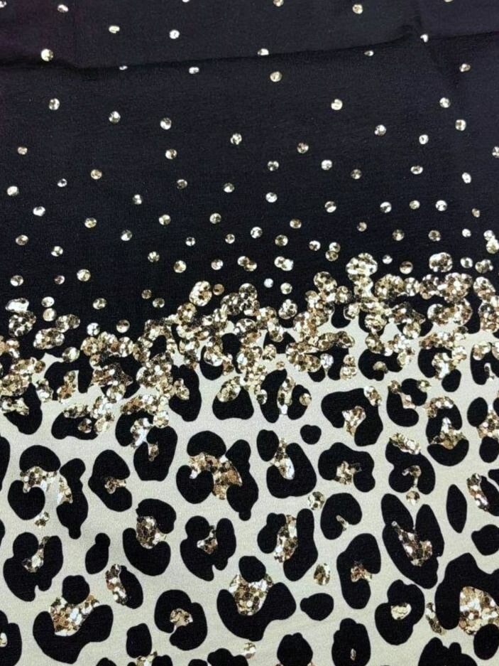 Купон на футере золотой леопард высотой 0,8м и ш. 1,8м, компакт пенье