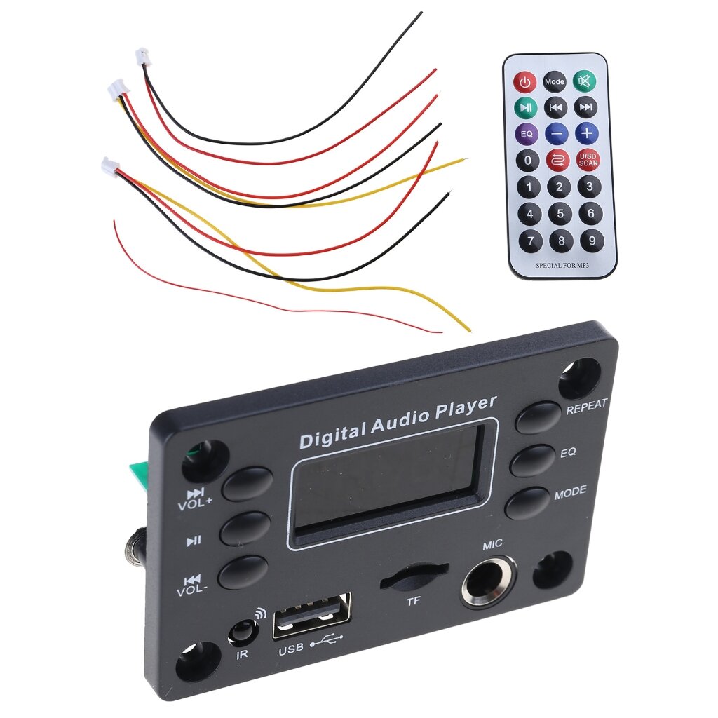 1 Комплект Bluetooth-совместимой платы Декодирования звука 5.0 MP3 для автомобиля и дома с FM-радио и качеством звука HiFi