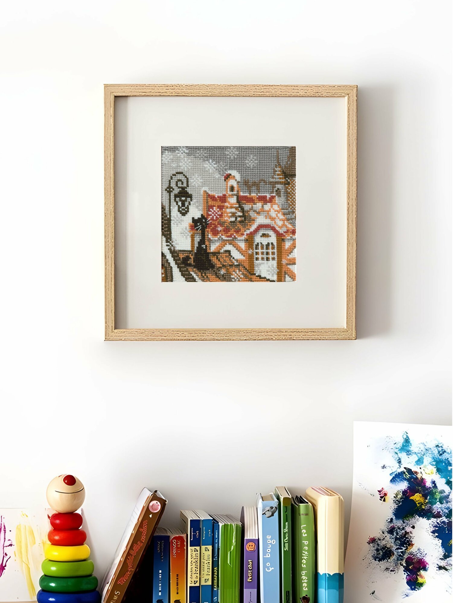 Набор для вышивания крестом Riolis "Город и кошки", 13 х 13 см