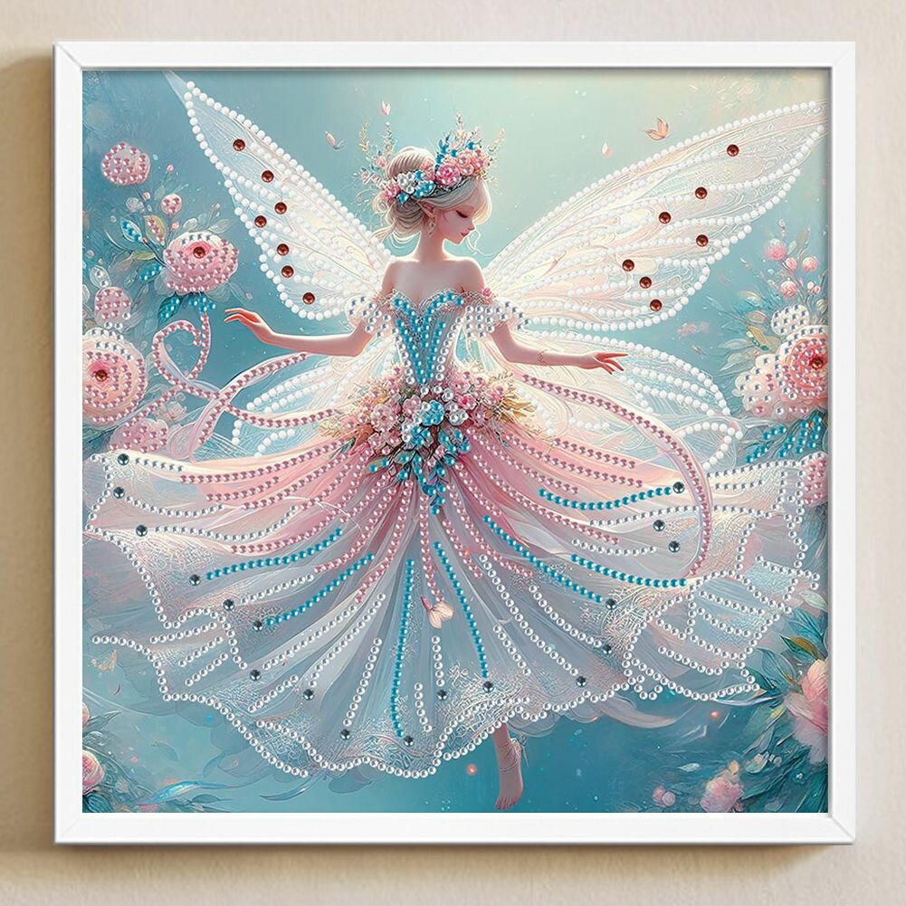 Алмазная мозаика с принтом "Фея роз" 30x30 см, набор для творчества с акриловыми стразами