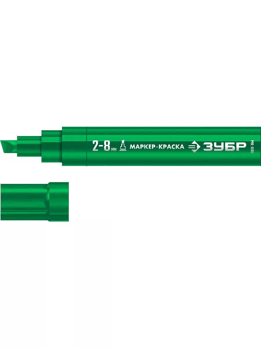 ЗУБР Маркер краска МК-800 2-8 мм, клиновидный зеленый 06327-4