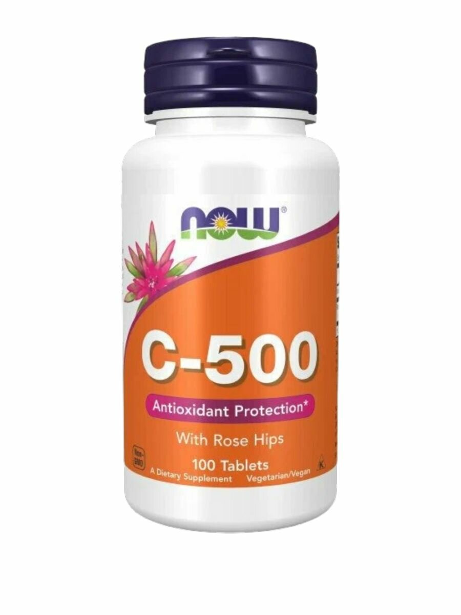 NOW Vitamin C-500 with Rose Hips 100 табл.