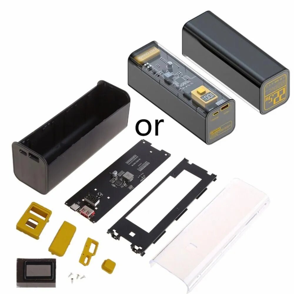 Бокс для батареек, черный, чехол для зарядки, для батареек 21700 - 1 шт.