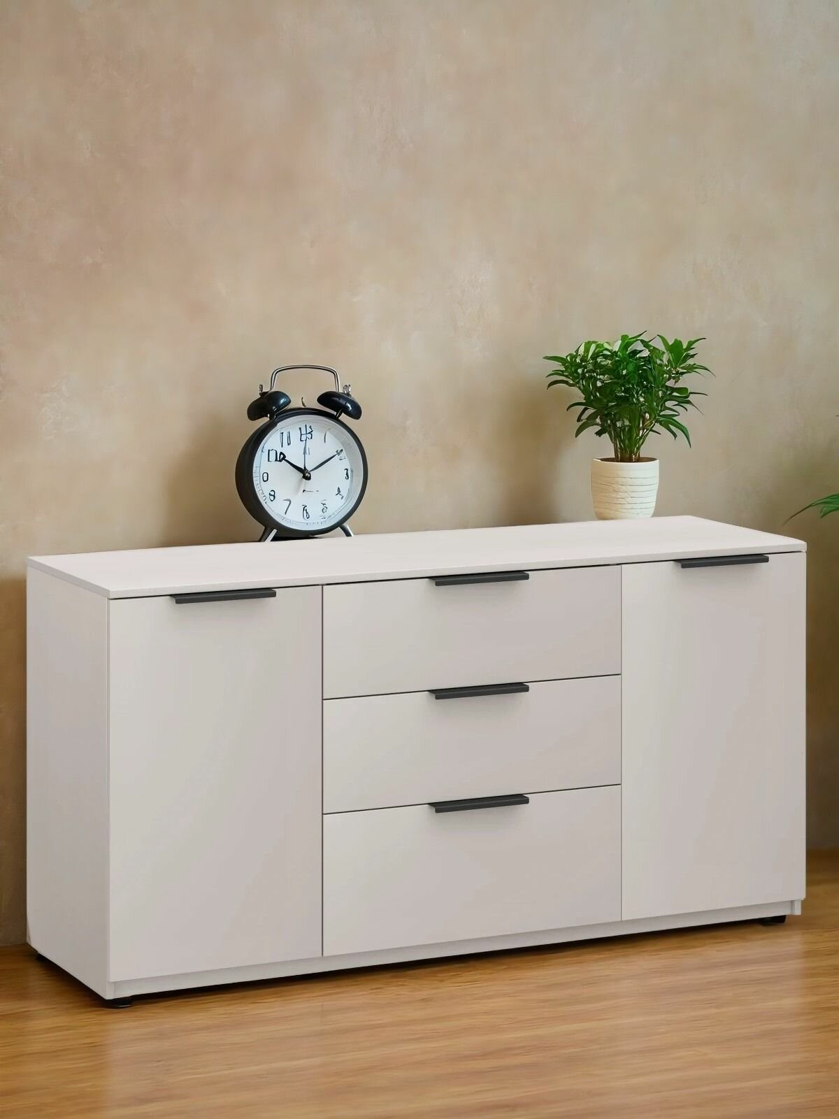 Комод для одежды и хранения вещей Чарли 9.1 Аквилон с ящиками, с полками, 140х46x71.4 см, кашемир