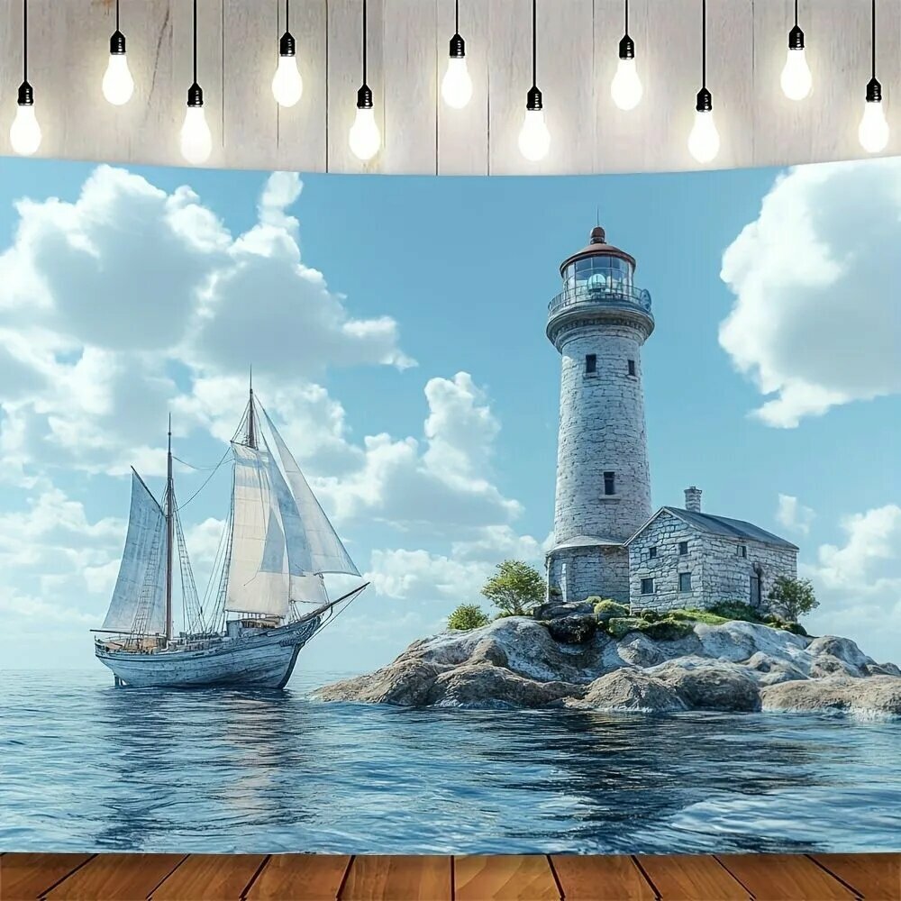 Настенный гобелен Маяки и парусники плакат 200cm x 150cm