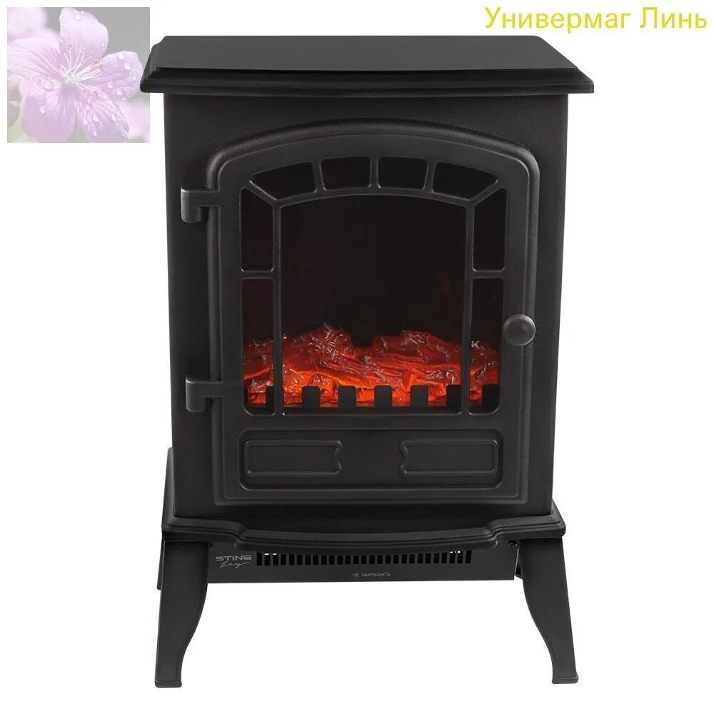 Камин электрический STINGRAY ST-FP4202B напольный 2400Вт, 39.5x25x56.7 см, черный