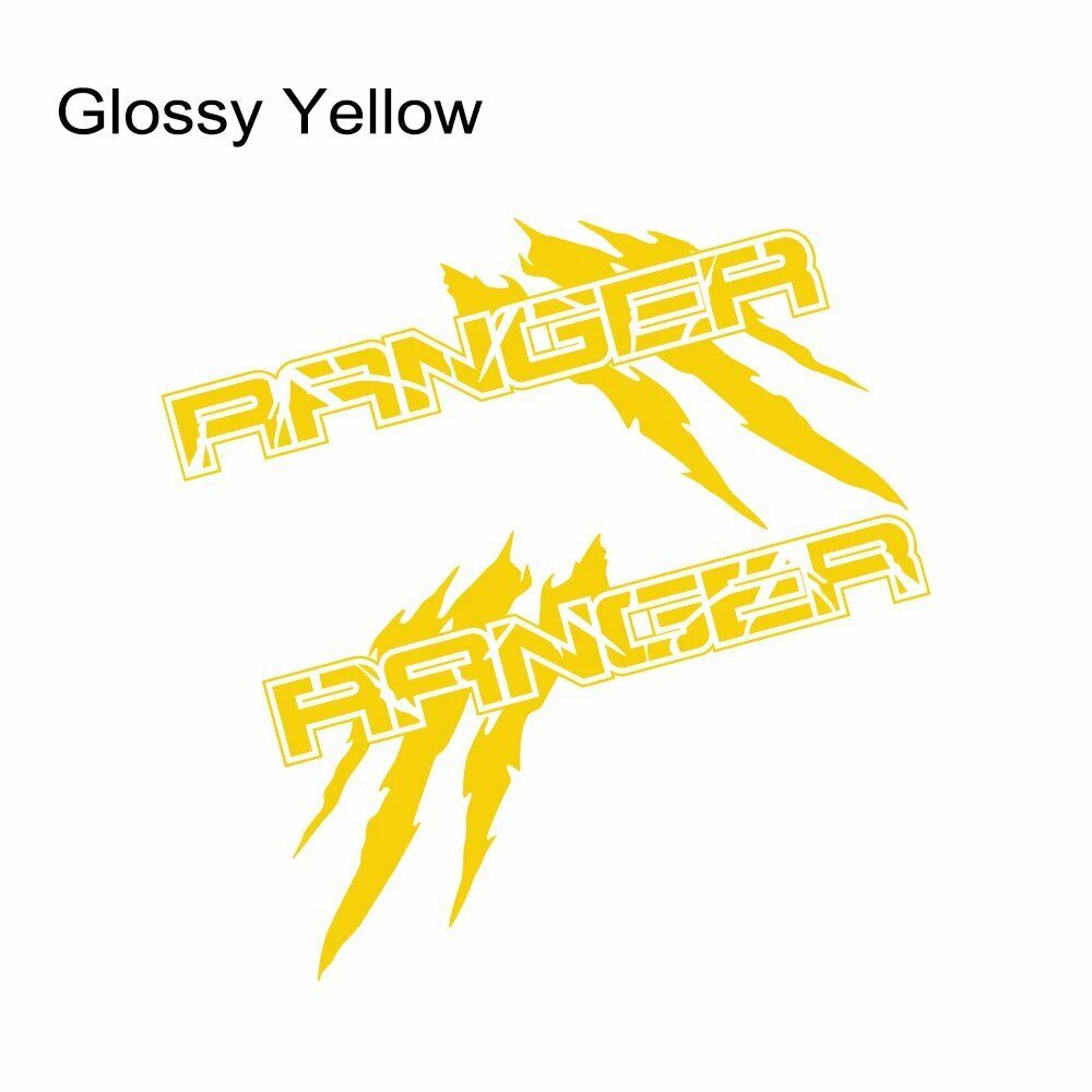 Боковая наклейка для кузова автомобиля Ford Ranger Raptor XLT XL letui T6 Glossy Yellow, 40x22cm