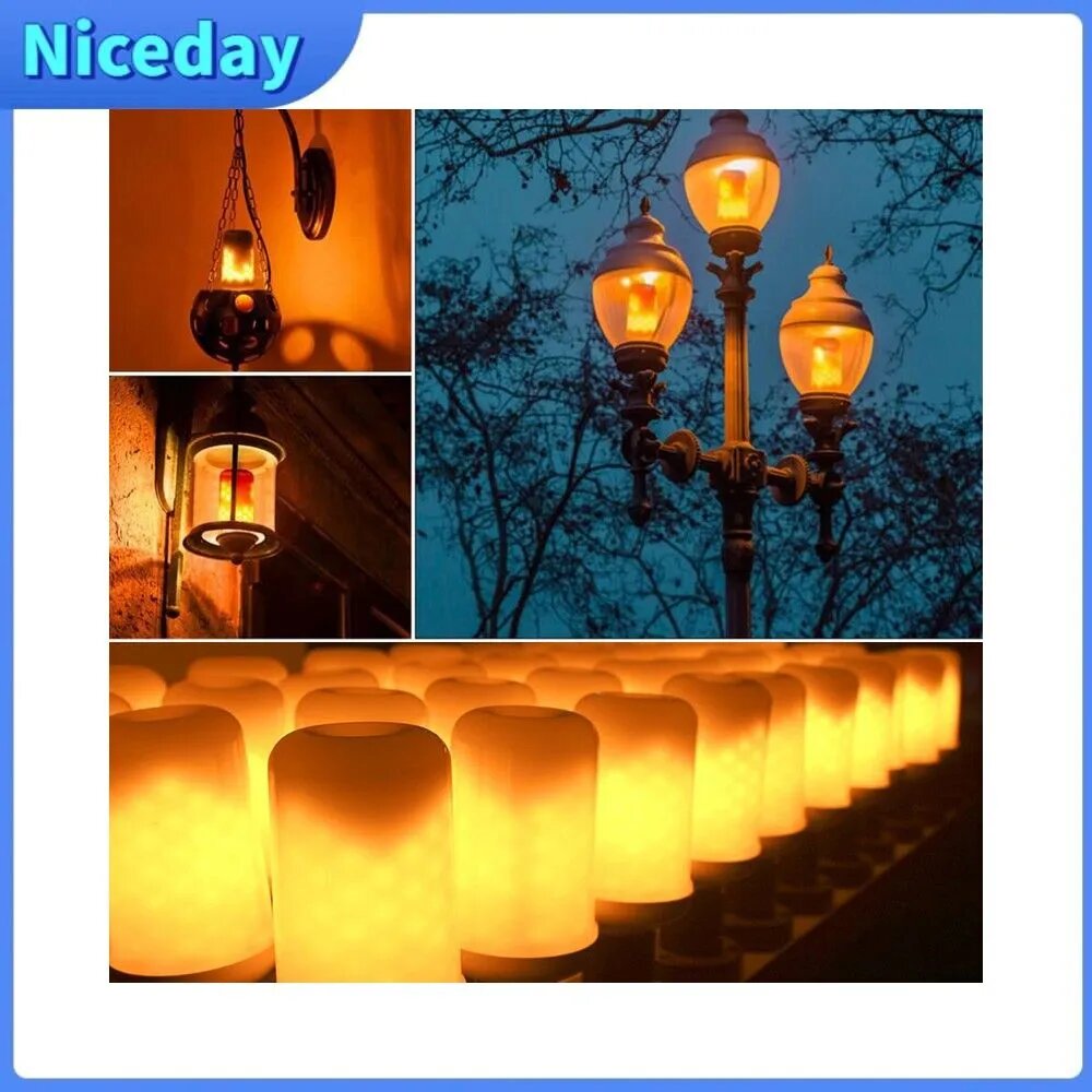 Светодиодная лампа с эффектом мерцания пламени для декора, для отеля