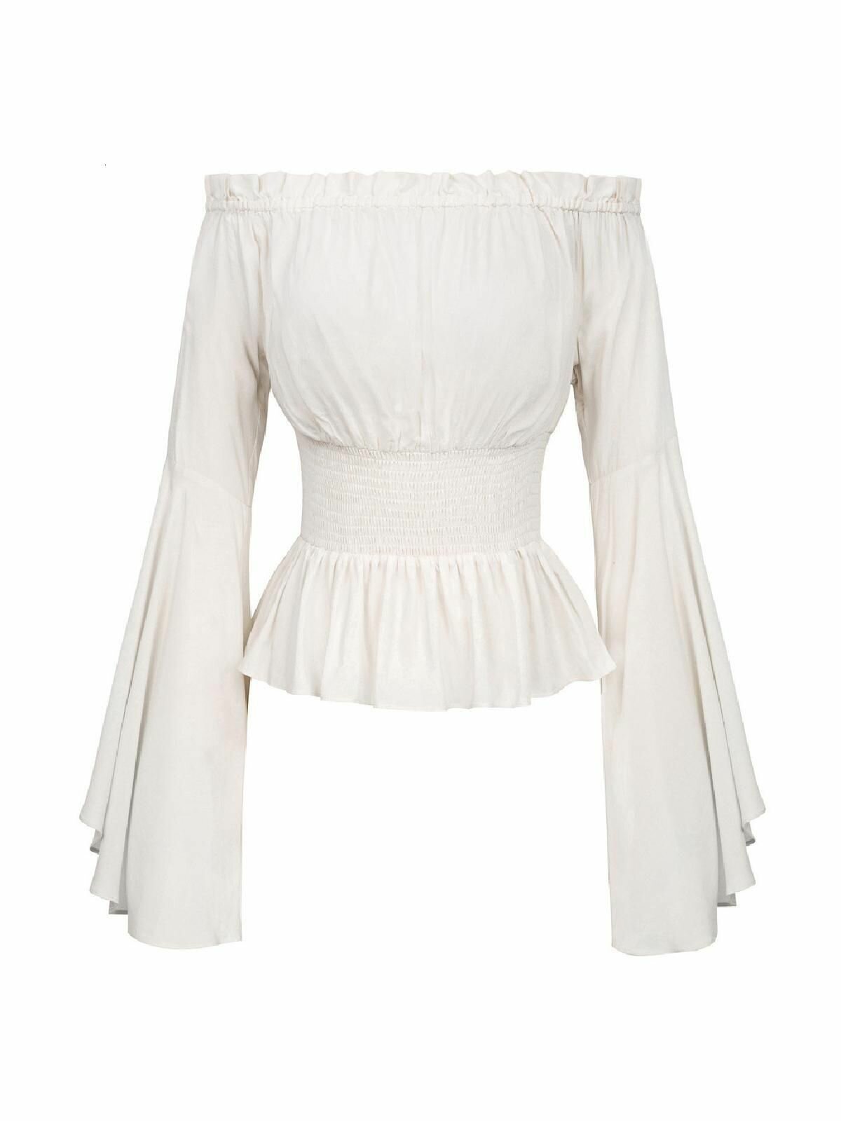 Женская готическая блуза в стиле ренессанс, Белый - S