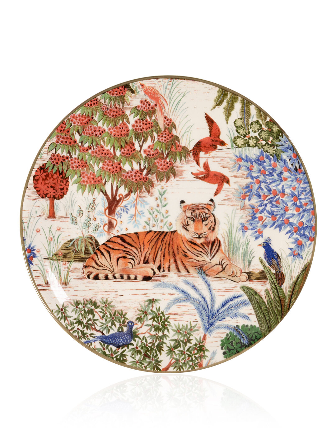 Тарелка для канапе Gien Le Jardin Du Palais Тигр, 17 см, фаянс, 1 шт.
