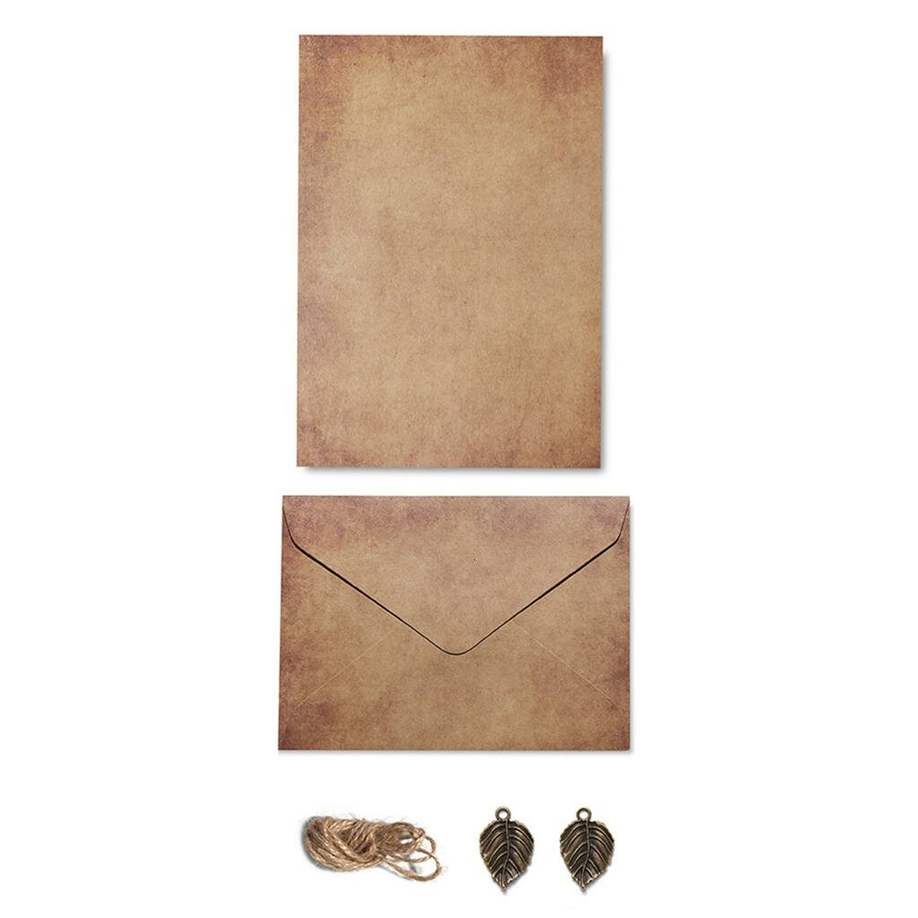 Винтажная писчая бумага и конверты, Листья
